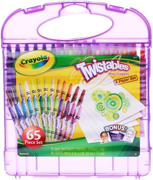 Crayola Mini Twistables Crayons & Paper Set, 65 Pieces, Gift for Kids ...